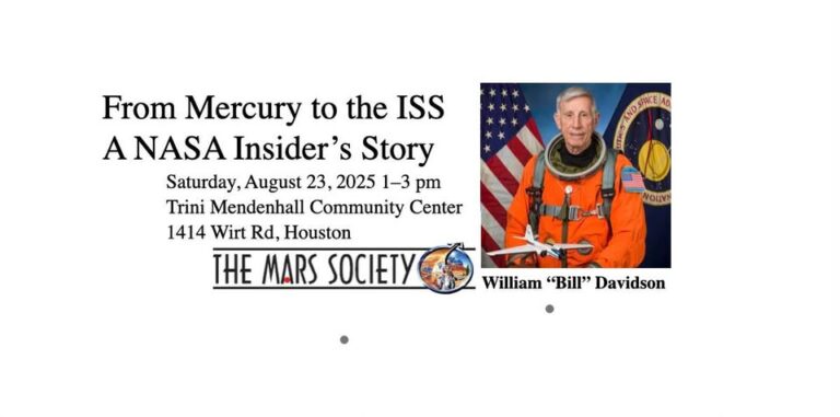 🚀 Mars Society Houston presents: From Mercury to the ISS – A NASA ...